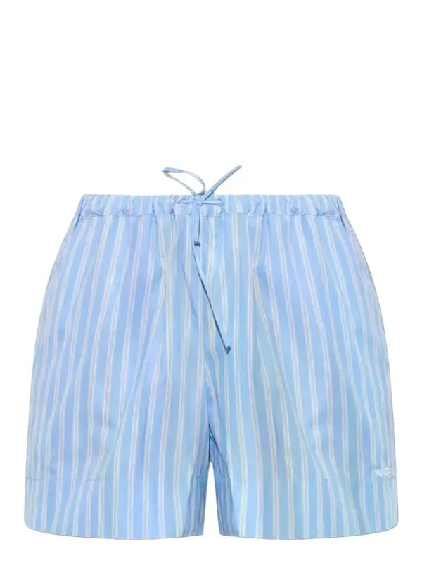 Hunza G Essential Stripe-print Drawstring Shorts - Blue