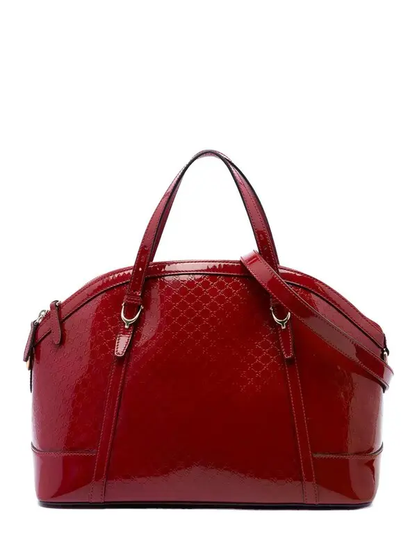Gucci Patent Leather Dome Satchel - Red
