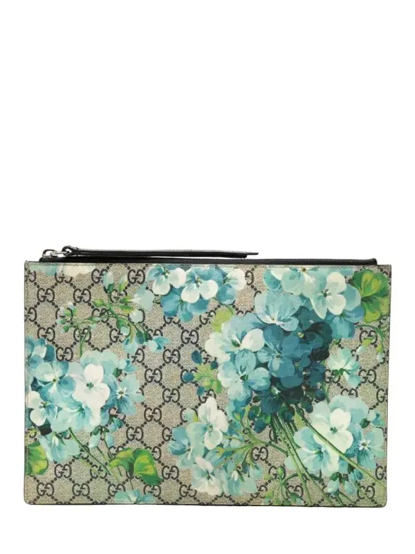 Gucci Gg Supreme Blooms Clutch Bag - Neutrals