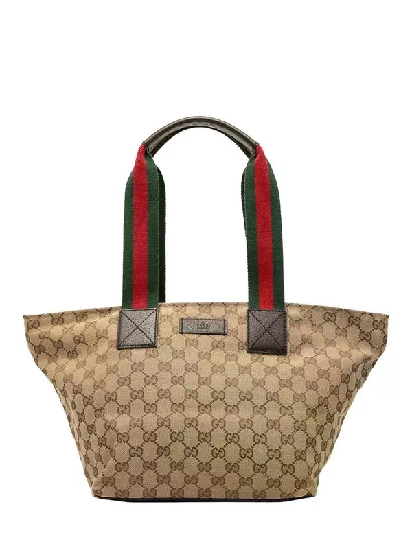 Gucci Gg Canvas Web Tote Bag - Neutrals