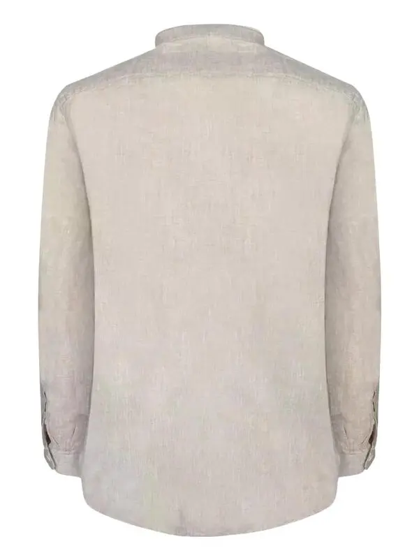 DELL'OGLIO Mandarin-collar Long-sleeve Shirt - Neutrals