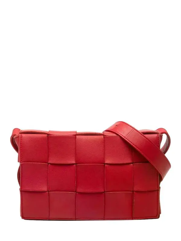 Bottega Veneta 2012-2026 Nappa Intrecciato Cassette Crossbody Bag - Red