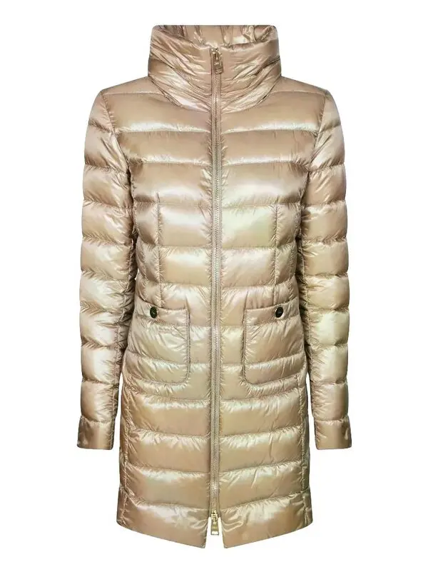 Herno Quilted High-neck Coat - Neutrals