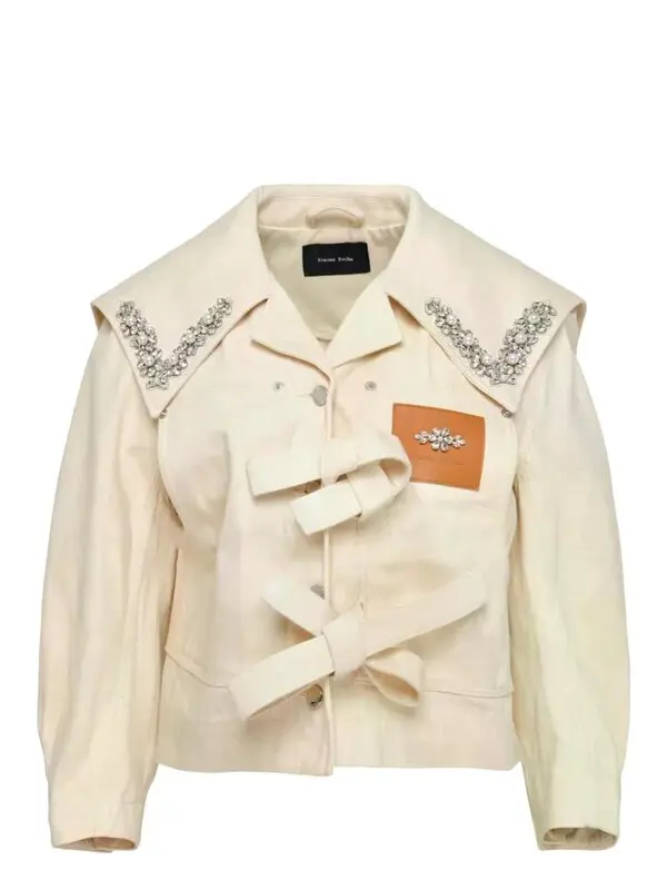 Simone Rocha Embellished Bow Detail Jacket - Neutrals