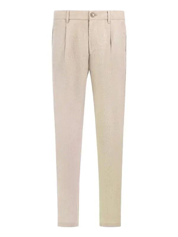 Herno Linen Trousers With Fade Effect - Neutrals