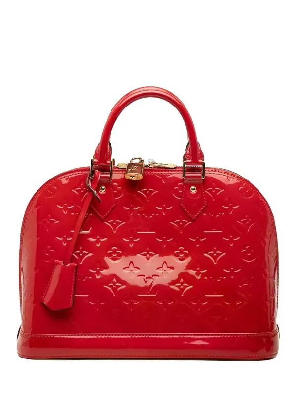 LOUIS VUITTON Monogram Vernis Alma Pm Handbag - Red