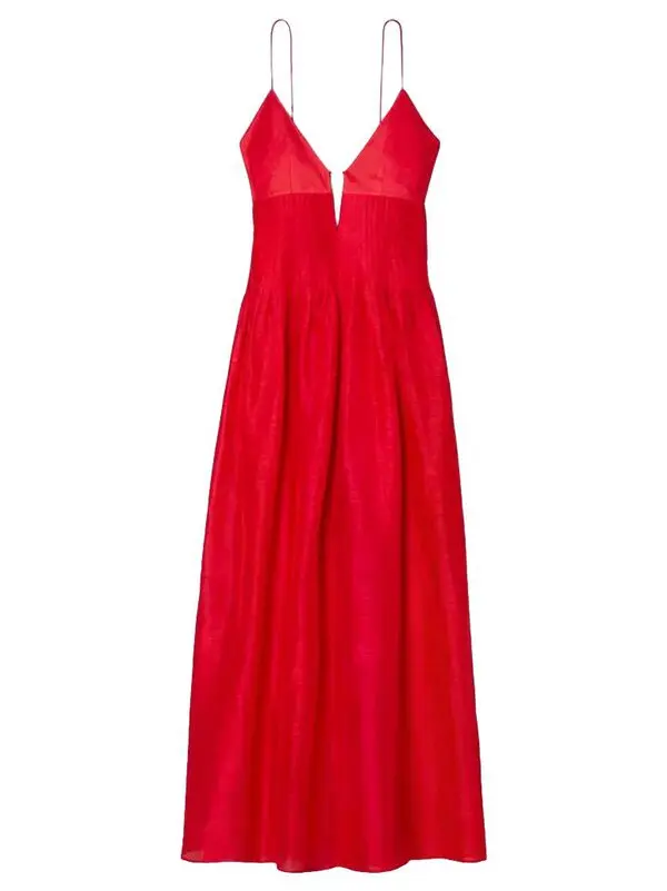Tory Burch Logo Detail Maxi Dress - Red