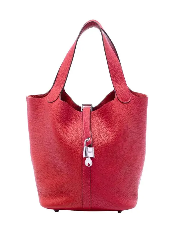 Hermès Clemence Picotin Lock 22 Handbag - Red