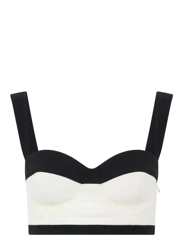 Moschino Contrast Trim Corset Top - White
