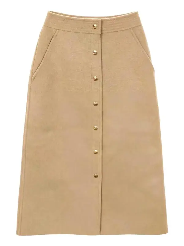 LOUIS VUITTON Monogram Midi Skirt - Neutrals