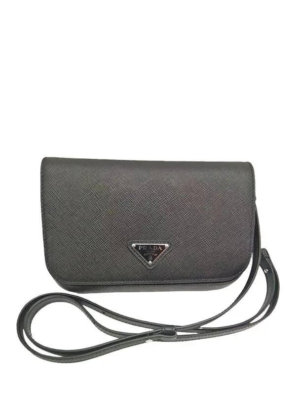 Prada Saffiano Leather Crossbody Bag - Grey