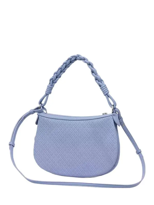 Armani Exchange Mini Monogram-embossed Braided-handle Shoulder Bag - Blue