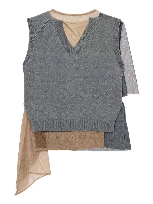 MAGLIANO Layered V-neck Sleeveless Top - Grey