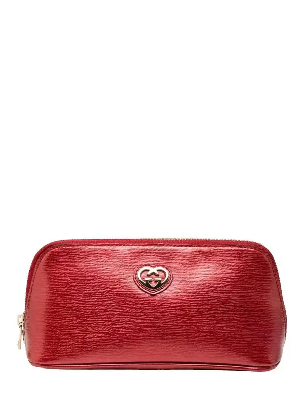 Gucci Metallic Calfskin Cosmetic Pouch - Red