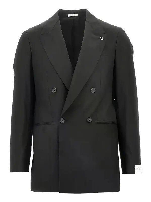 BRERAS MILANO Arezzo Double-breasted Peak-lapels Jacket - Black