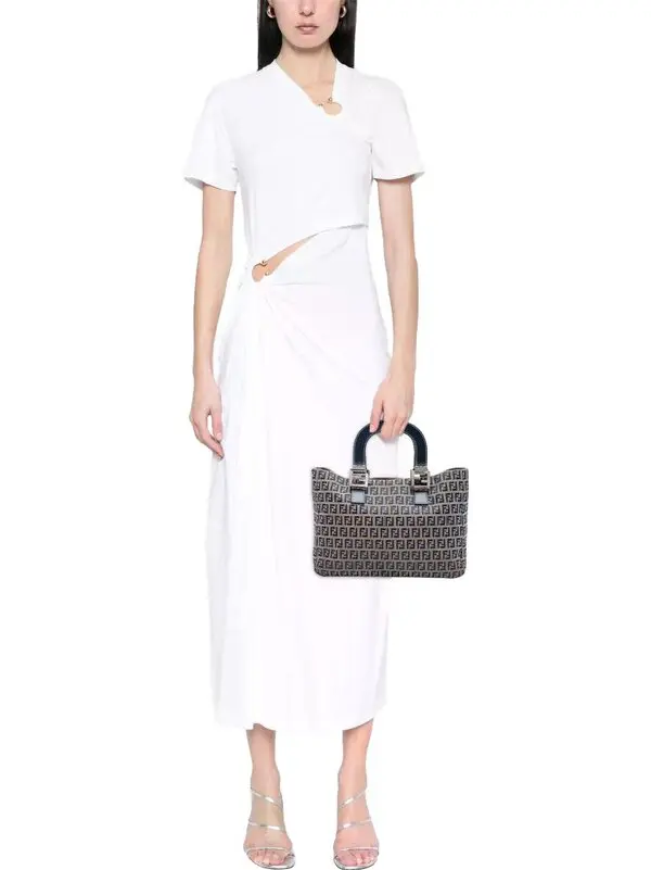 Fendi Small Zucchino Canvas Twins Tote Bag - Grey