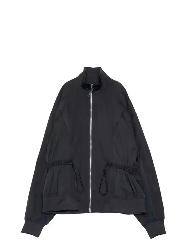 YOSHIOKUBO Panelled High Neck Zip-up Sweatshirt - Black