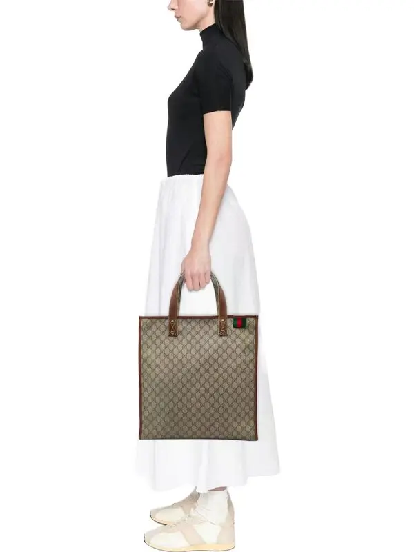 Gucci Gg Supreme Web Tote Bag - Neutrals