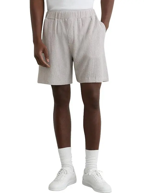REISS Flint Textured Shorts - Silver