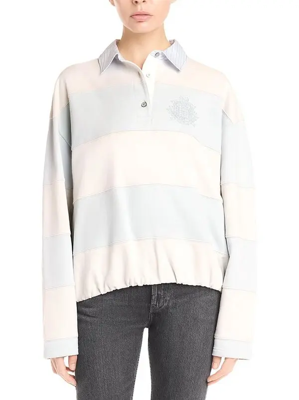 Acne Studios Striped Polo Sweatshirt - Light Blue