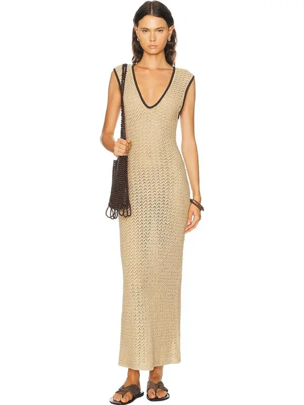 SIR. Ellinor Midi Dress - Light Beige