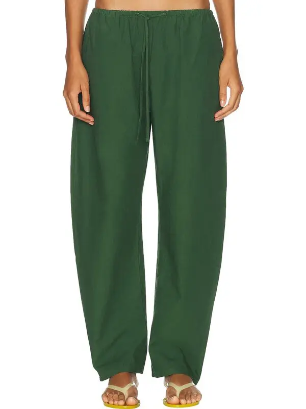 LESET Kyoto Drawstring Pant In Green - Juniper