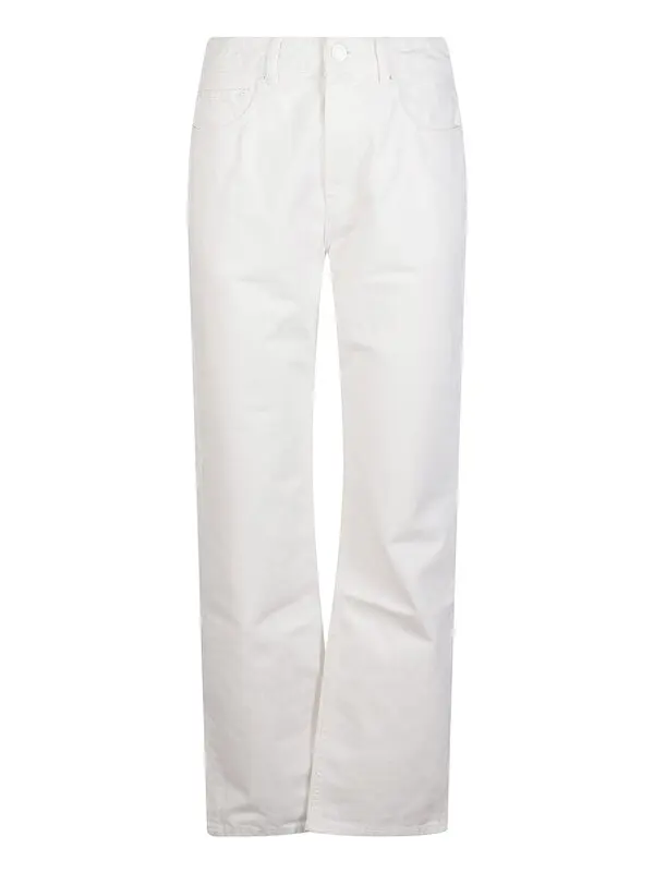 AMI Paris Belt Loop Relaxed Fit Jeans - White