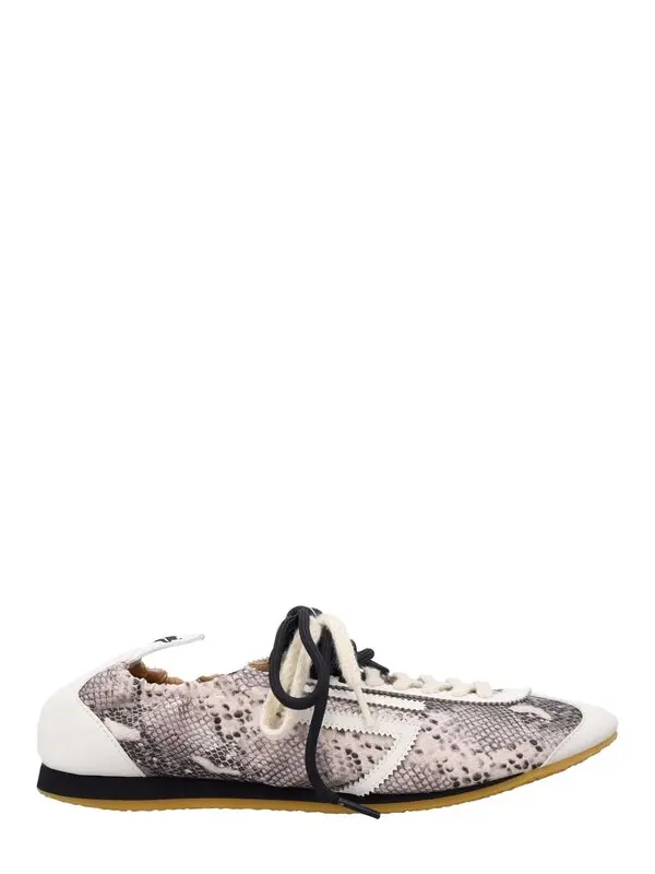 PURAAI Mini Vegan Sneaker With Snakeskin Effect And Lace-up Detail - Snake Print