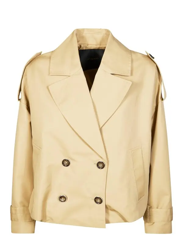 Pinko Double Breasted Trench Coat - Beige
