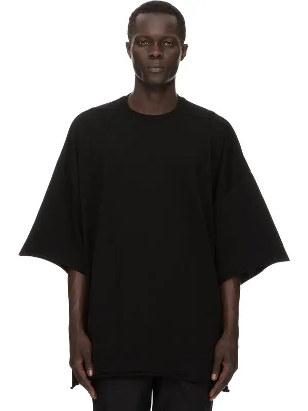 Rick Owens Hip-length Oversized Short Sleeve T-shirt - Nero