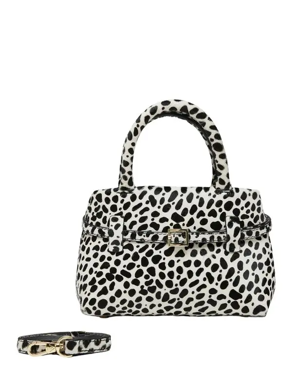 Manu Atelier Le Cambon Mini Handbag Dalmatian Print Calf Hair - Multicolor