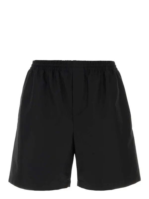 Gucci Cotton Shorts With Elasticated Waistband And Drawstring - Black