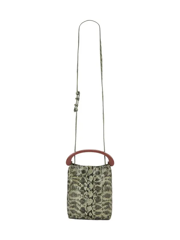 Dries Van Noten Small Snake-embossed Leather Crossbody Bag - Mint