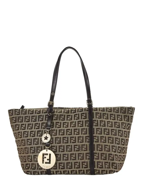 Fendi Zucchino Logo Tote - Brown