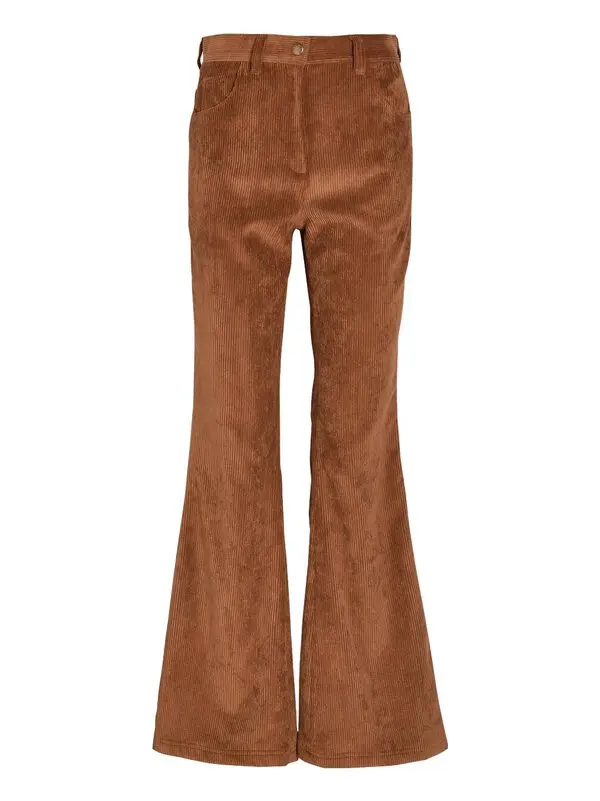 Moncler Flared-leg Corduroy Trousers - Brown