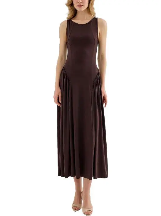 MONLICIA Elaris Sleeveless Stretch Maxi Dress - Brown