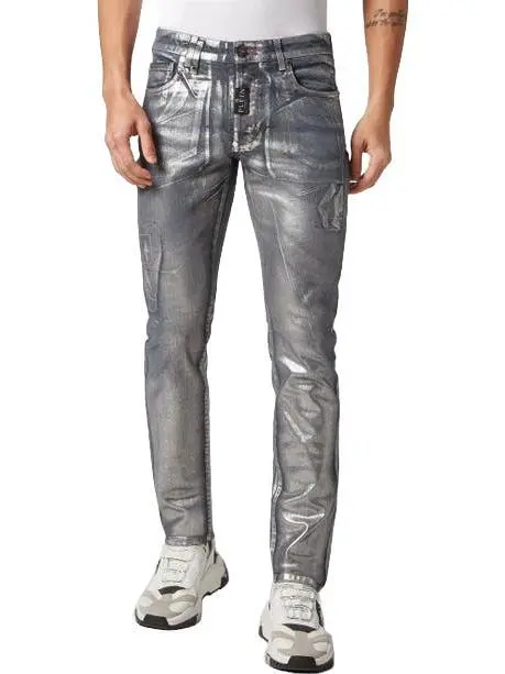 Philipp Plein Super Straight Fit Denim Trousers - Bluechrome