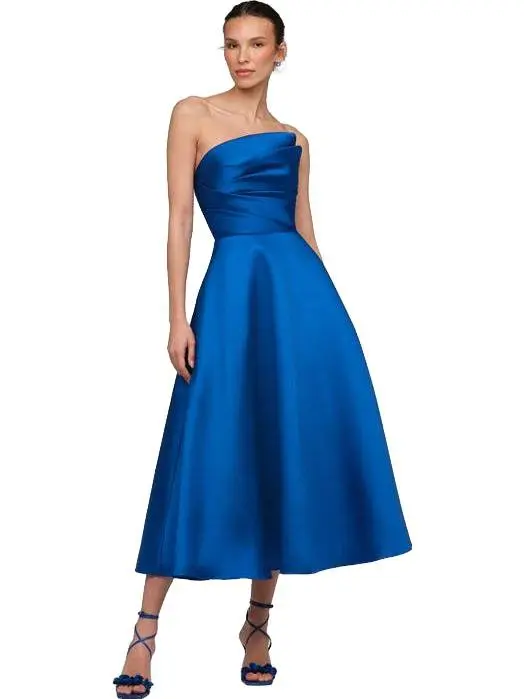 Theia Salem Strapless Mikado Cocktail Dress - Sapphire Eclipse