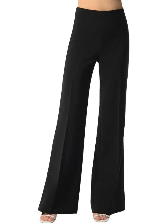 IVONNE High-waisted Wide-leg Tailored Dress Trousers - Black