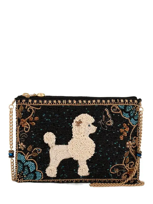 MARY FRANCES ACCESSORIES Beaded Poodle Mini Handbag - Black