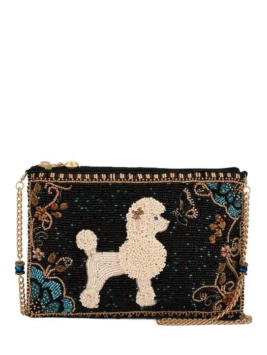 MARY FRANCES ACCESSORIES Beaded Poodle Mini Handbag - Black