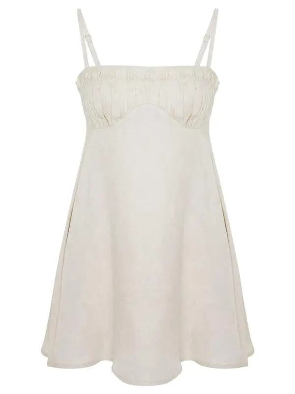 PCFG Daydreamers Strappy Open Back Mini Dress - Beige