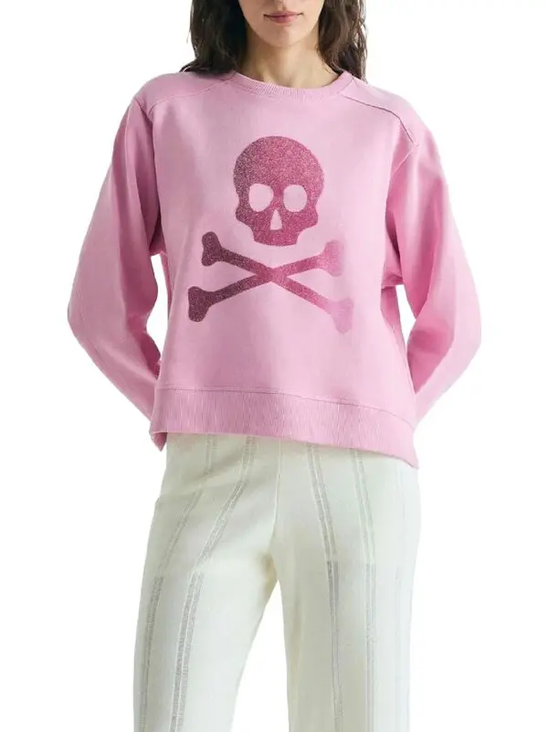 SCALPERS Skull Glitter Sweatshirt - Pink