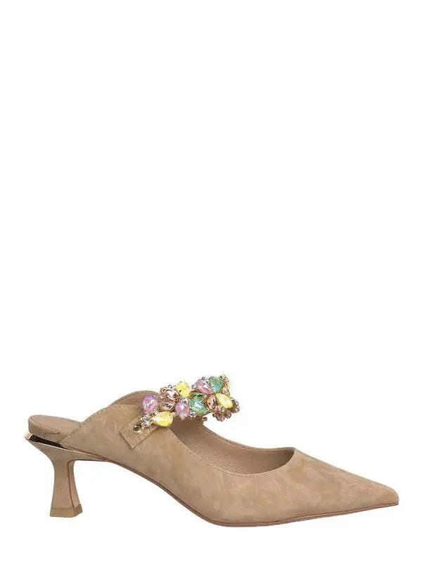 ALMA EN PENA Slingback Pumps With Embellished Strap - Sand