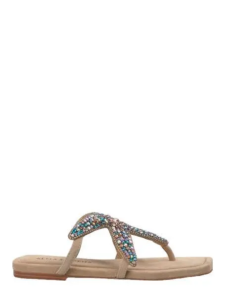 ALMA EN PENA Embellished Star Flat Sandals - Beige