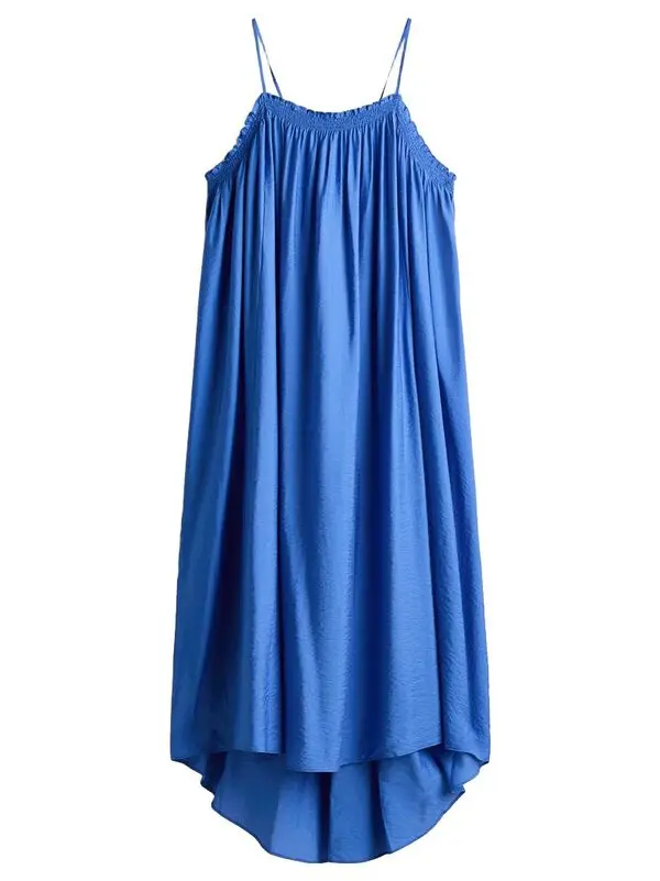H&m A-line Low-back Midi Dress - Blue