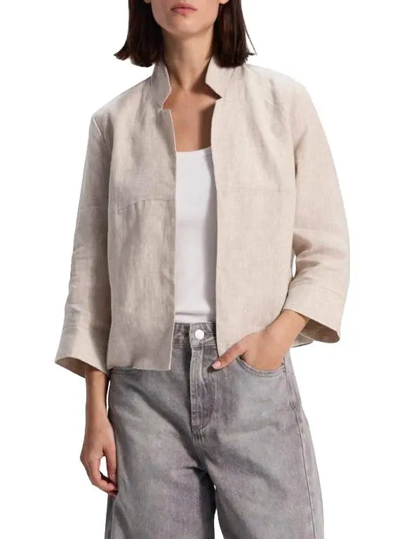 Ronen Chen Cropped Linen Jacket - Sand