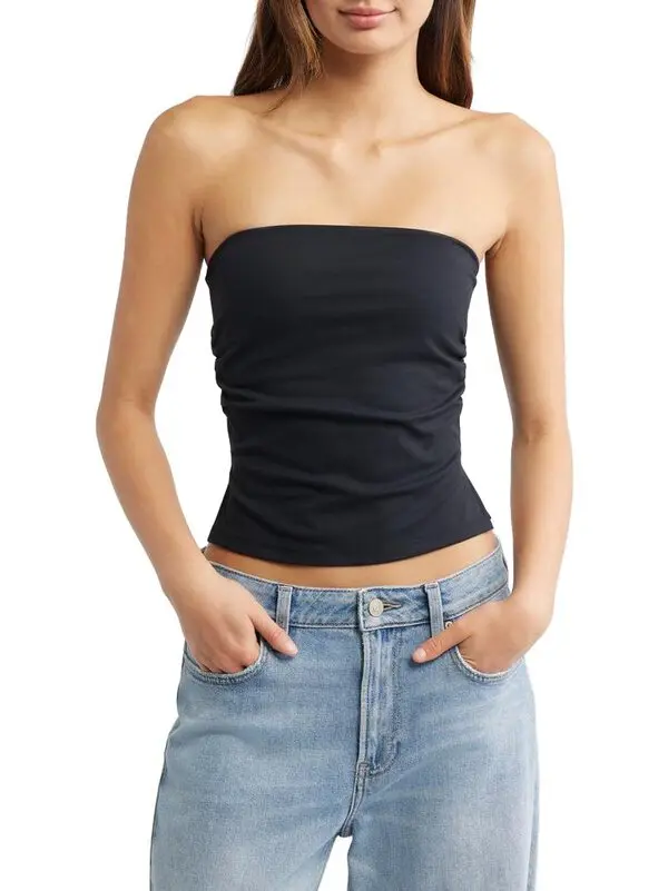 PACSUN Ophelia Ruched Tube Top - Black