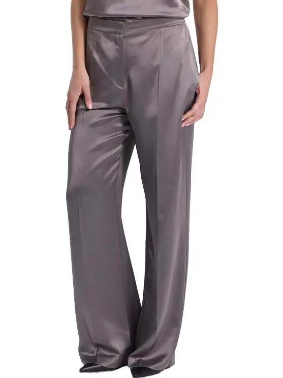 Ronen Chen Wide-leg Satin Pants - Grey