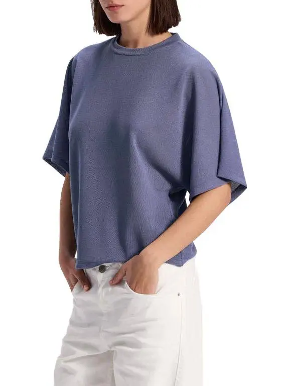 Ronen Chen Short-sleeve Batwing Knit Top - Blue